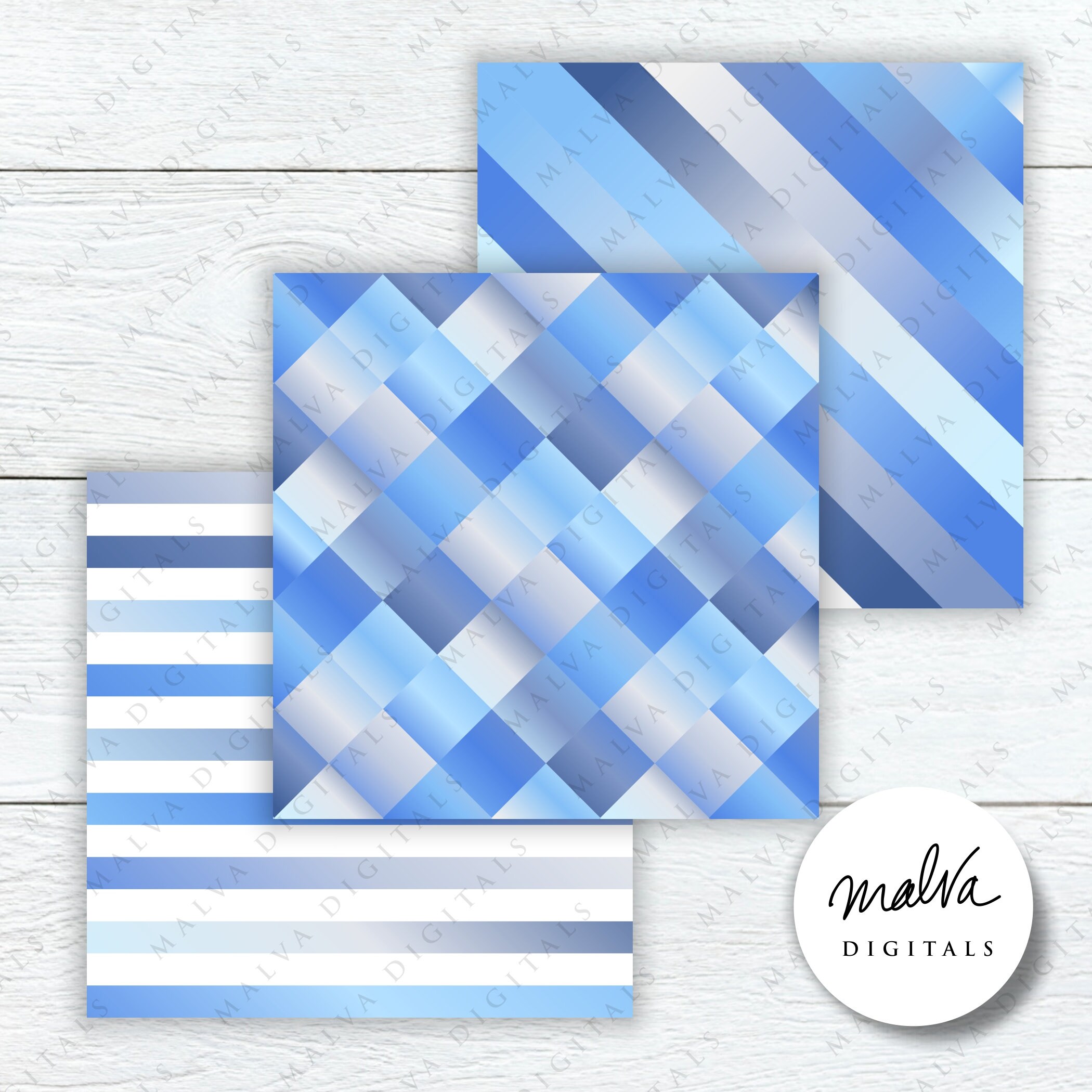 Blue Digital Paper Pack Shades of Blue Digital Background - Etsy
