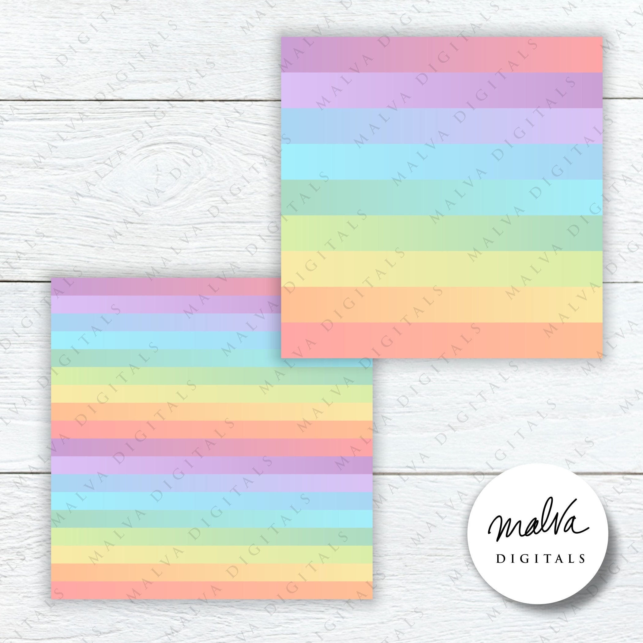 Rainbow Pastel Colors Digital Paper Pack, Ombre Scrapbook Paper ...