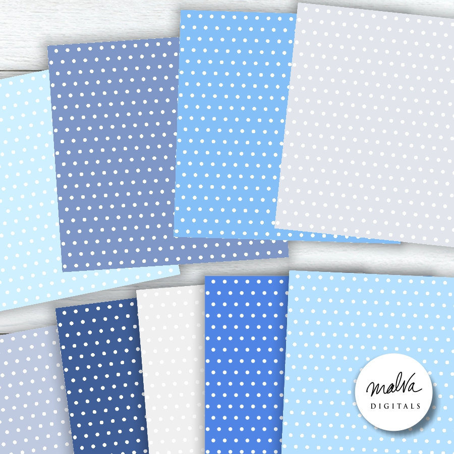 Shades of BLUE Digital Paper Pack, Scrapbook Paper, Scrapbooking ...