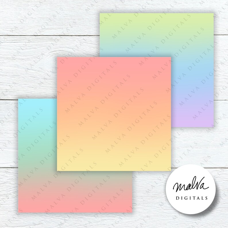Pastel Ombre Digital Paper Pack Digital Background Pastel - Etsy