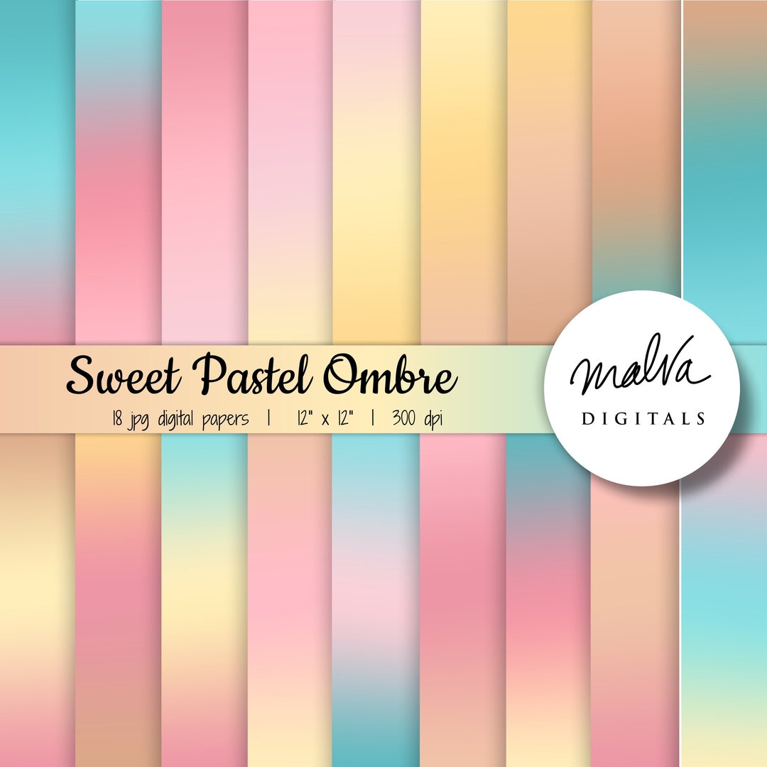 Sweet Pastel Gradients Digital Paper Pack, Magical Digital Background ...