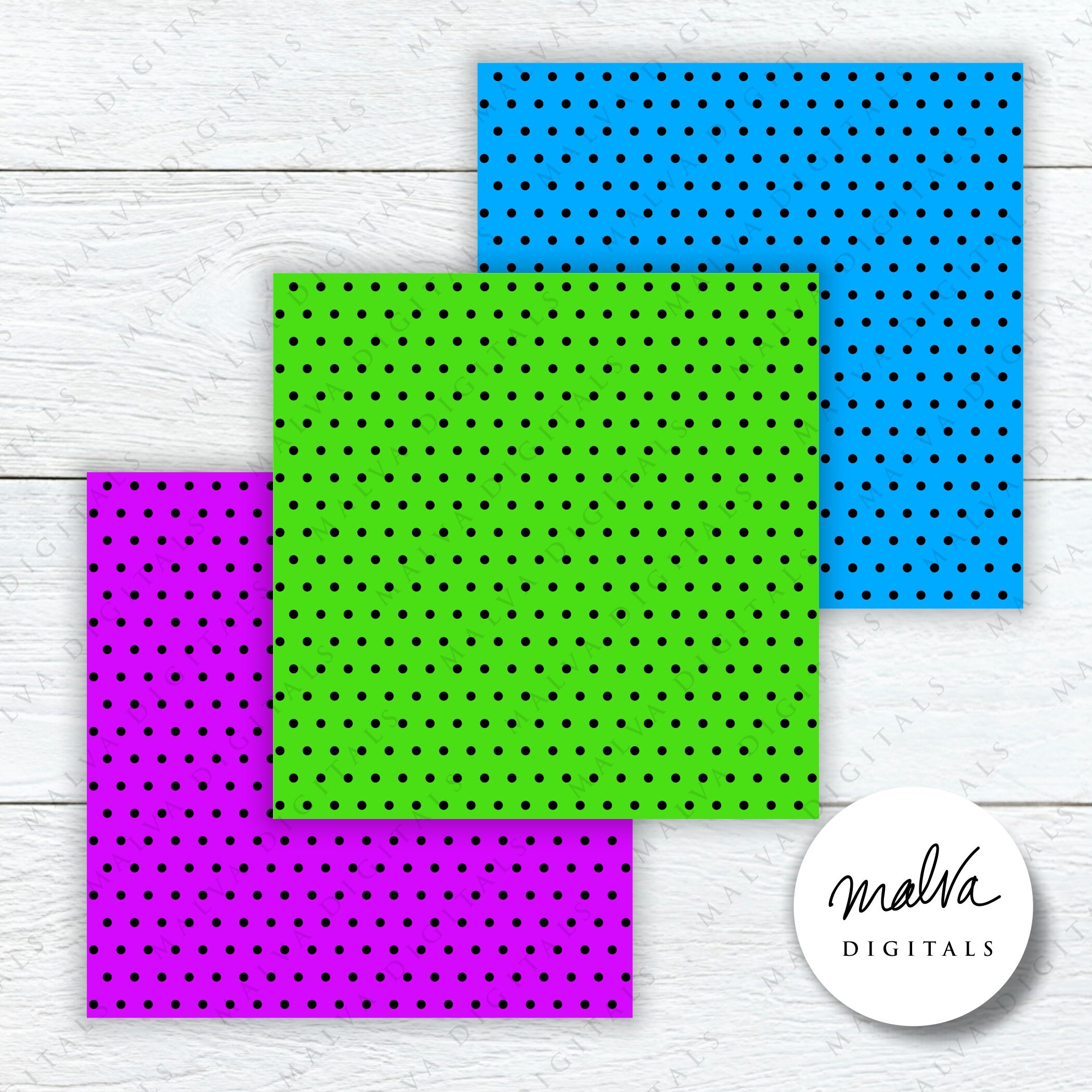 Neon Colors Digital Paper Pack, Bright Colors With Black Background ...