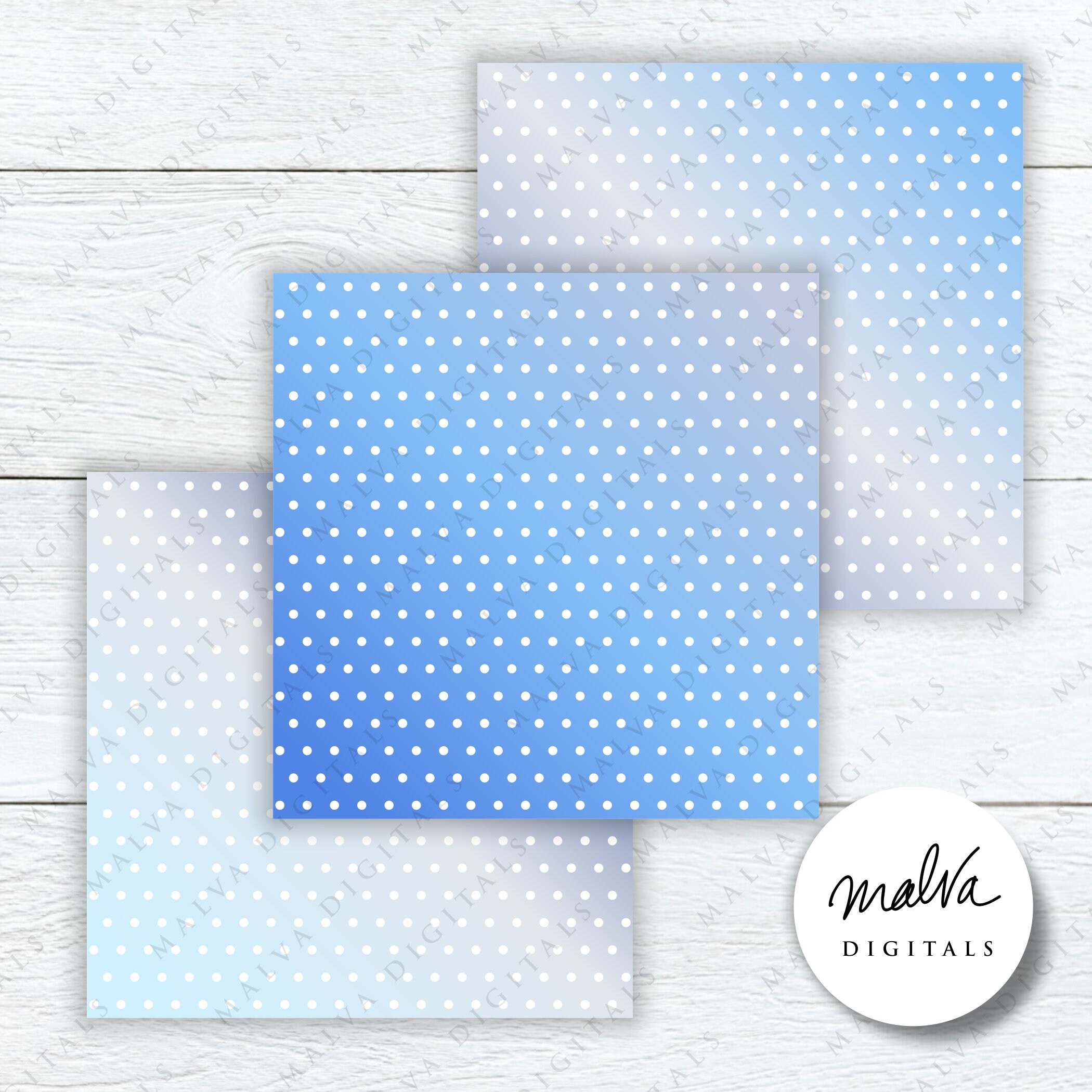 Blue Digital Paper Pack Shades of Blue Digital Background - Etsy