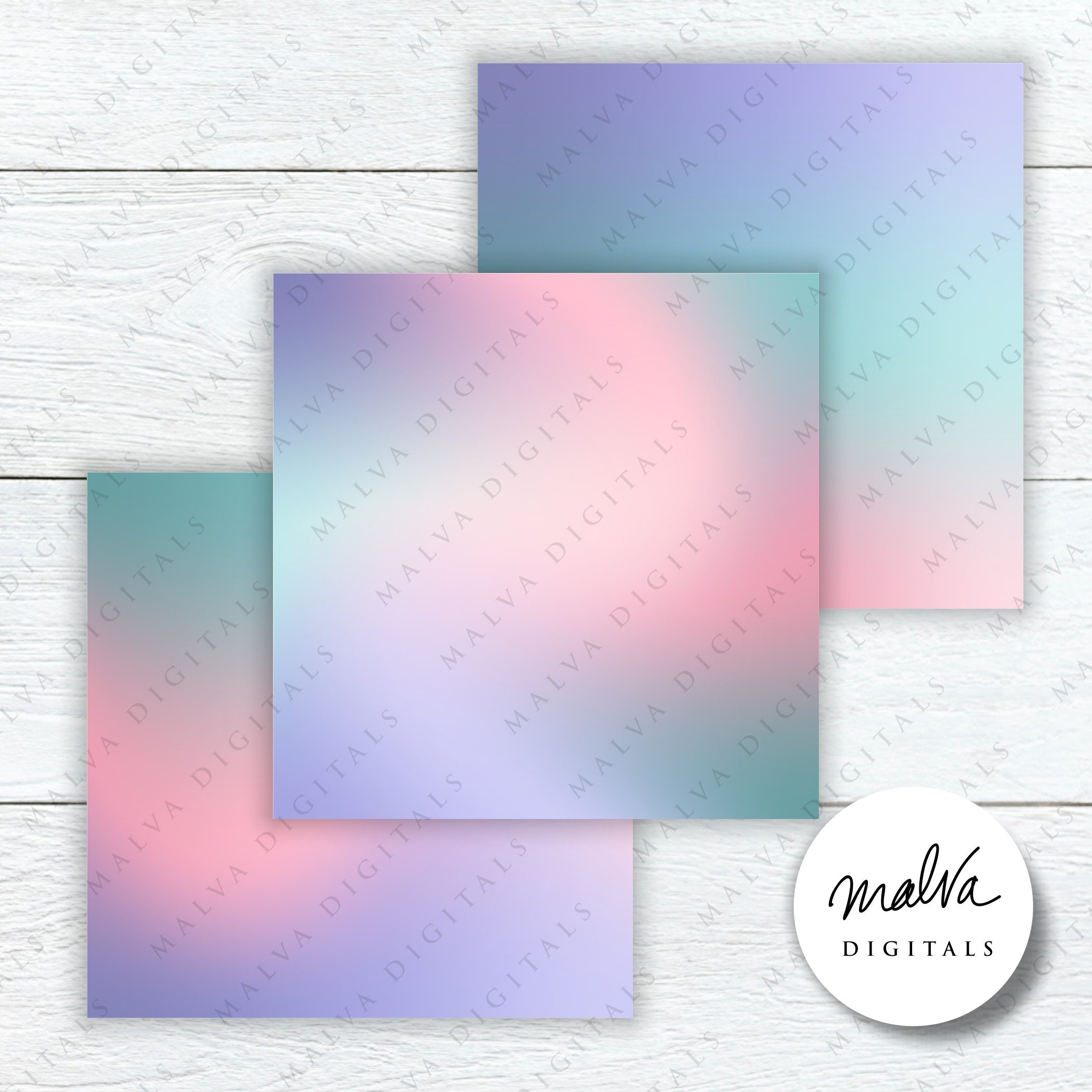 Mermaid Pastel Ombre Digital Paper Pack Gradient Digital - Etsy
