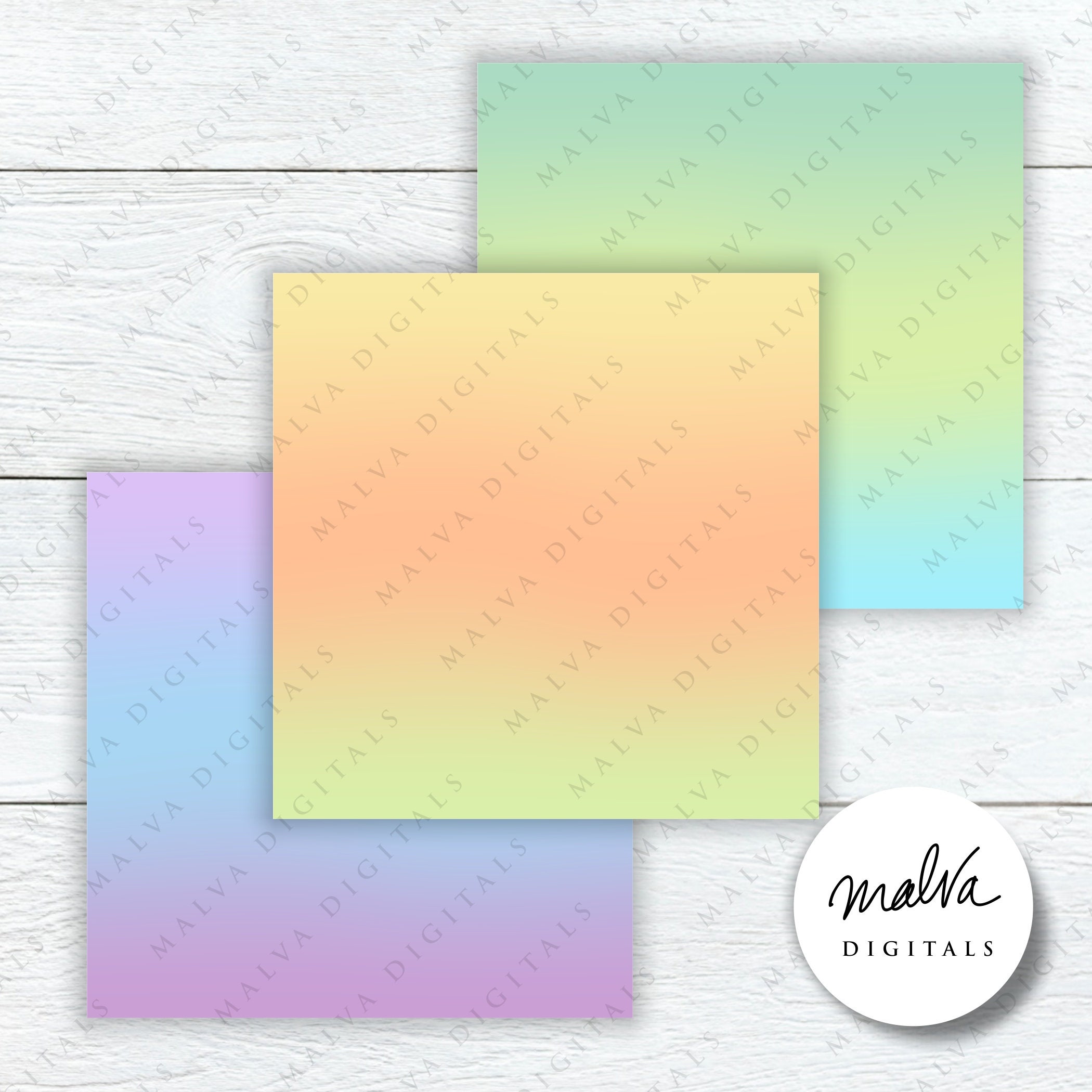 Pastel Ombre Digital Paper Pack Digital Background Pastel - Etsy