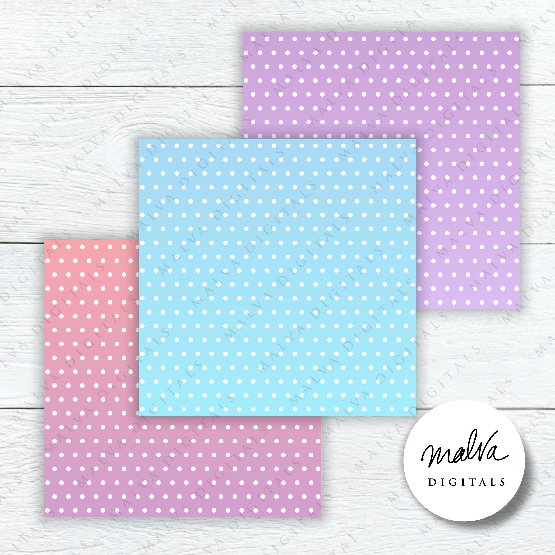 Rainbow Pastel Colors Digital Paper Pack Ombre Scrapbook - Etsy
