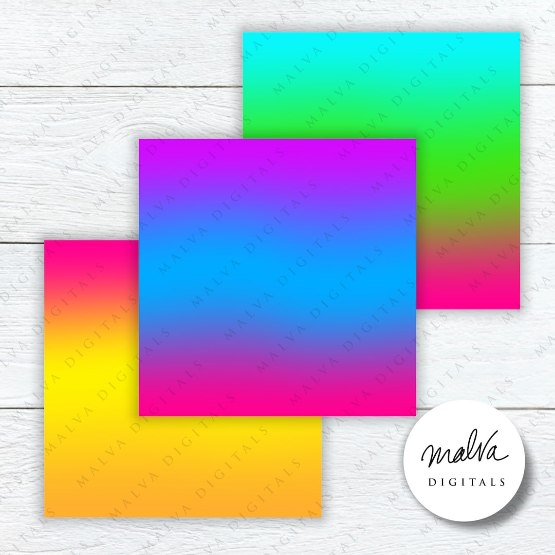 Neon Gradient Digital Paper Pack Digital Background - Etsy