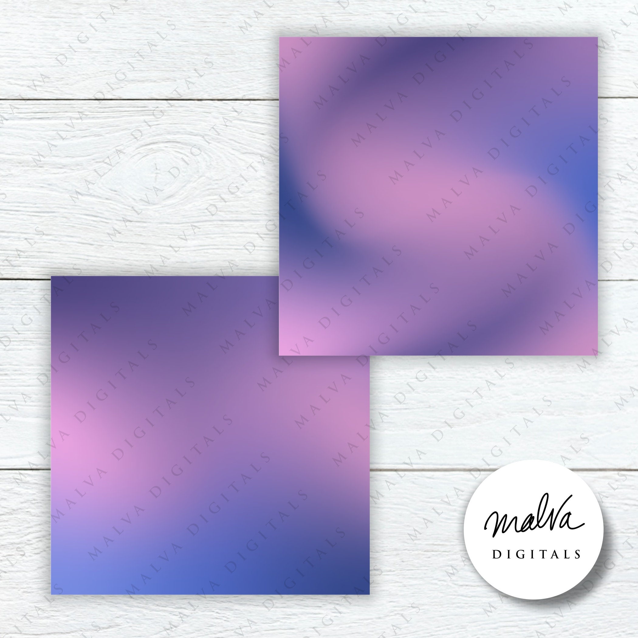 Mermaid Colors Gradients Digital Paper Pack, Purple and Blue Digital ...