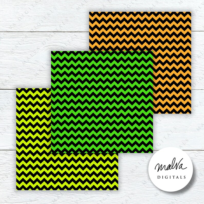 Bright Neon Digital Paper Pack Colorful Geometric Patterns | Etsy