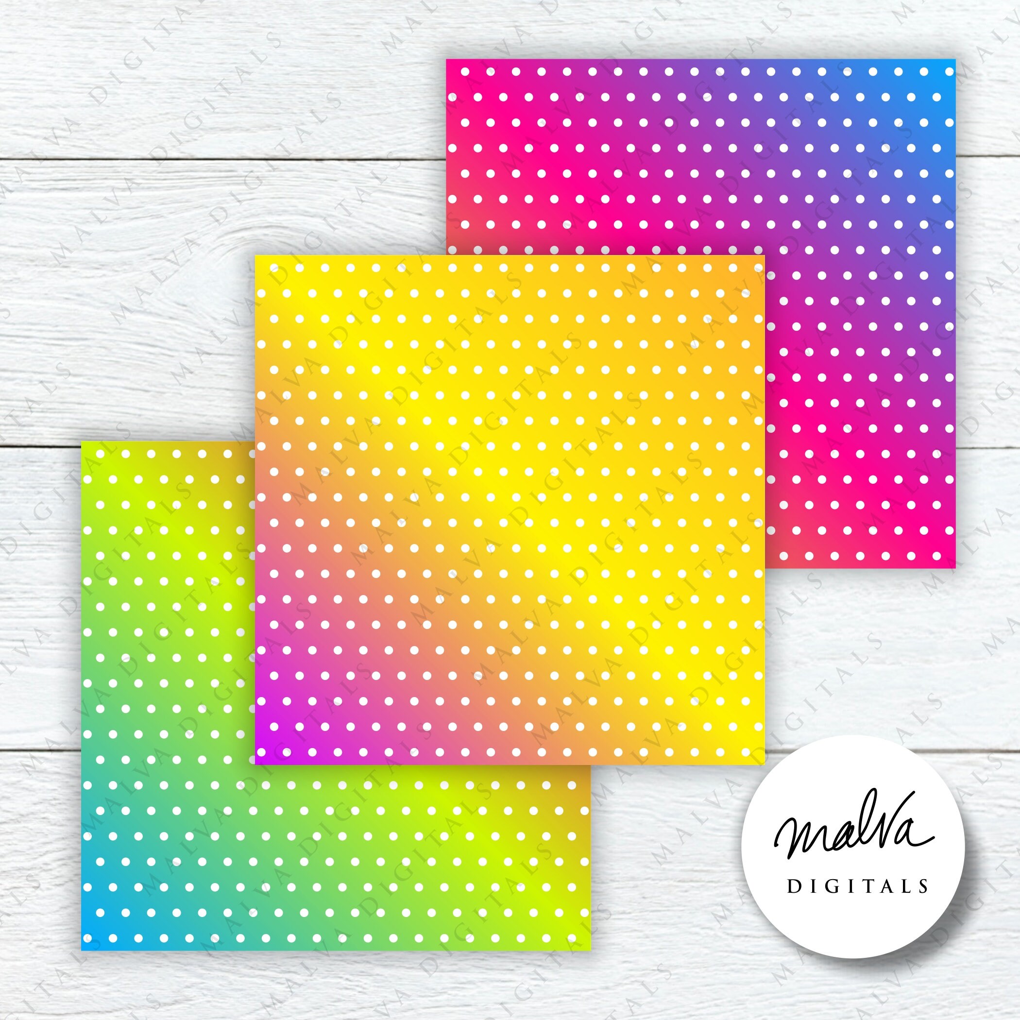 Neon Colors Digital Paper Pack Bright Colors Scrapbook Paper - Etsy