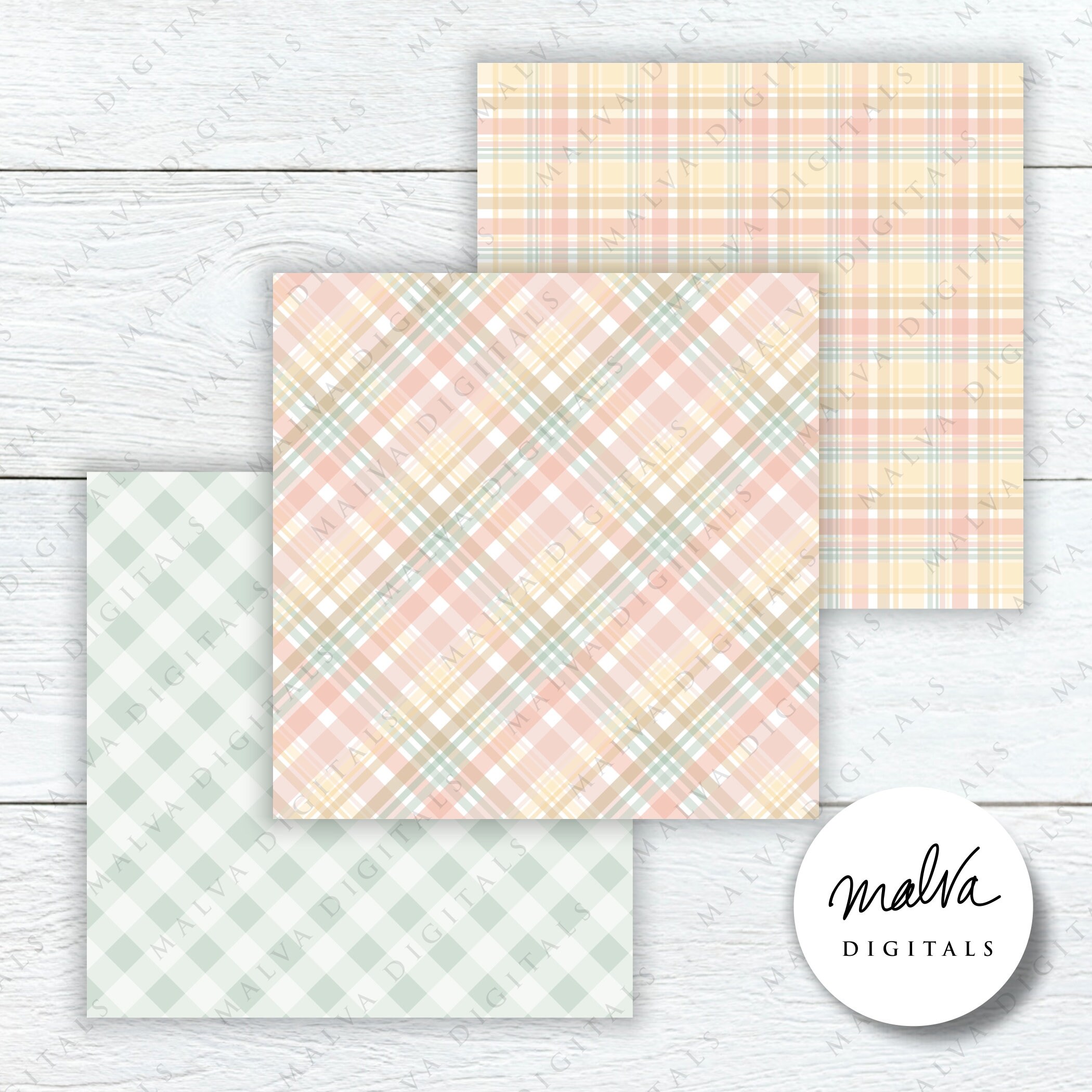 Easter Plaids Digital Paper Pack Spring Plaids Digital - Etsy
