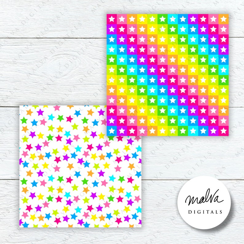 Neon Digital Paper Pack Bright Colors Digital Scrapbook - Etsy