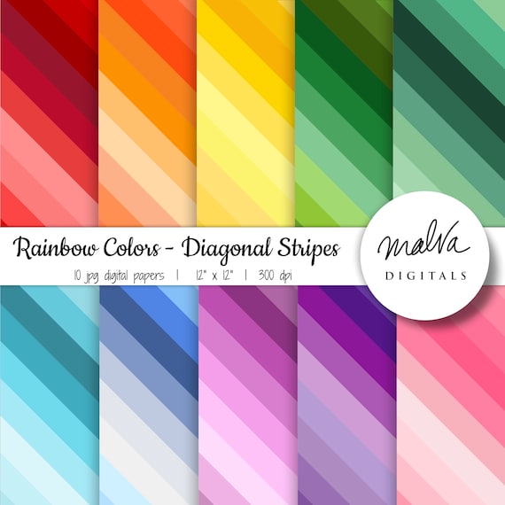 Rainbow Diagonal Stripes Background