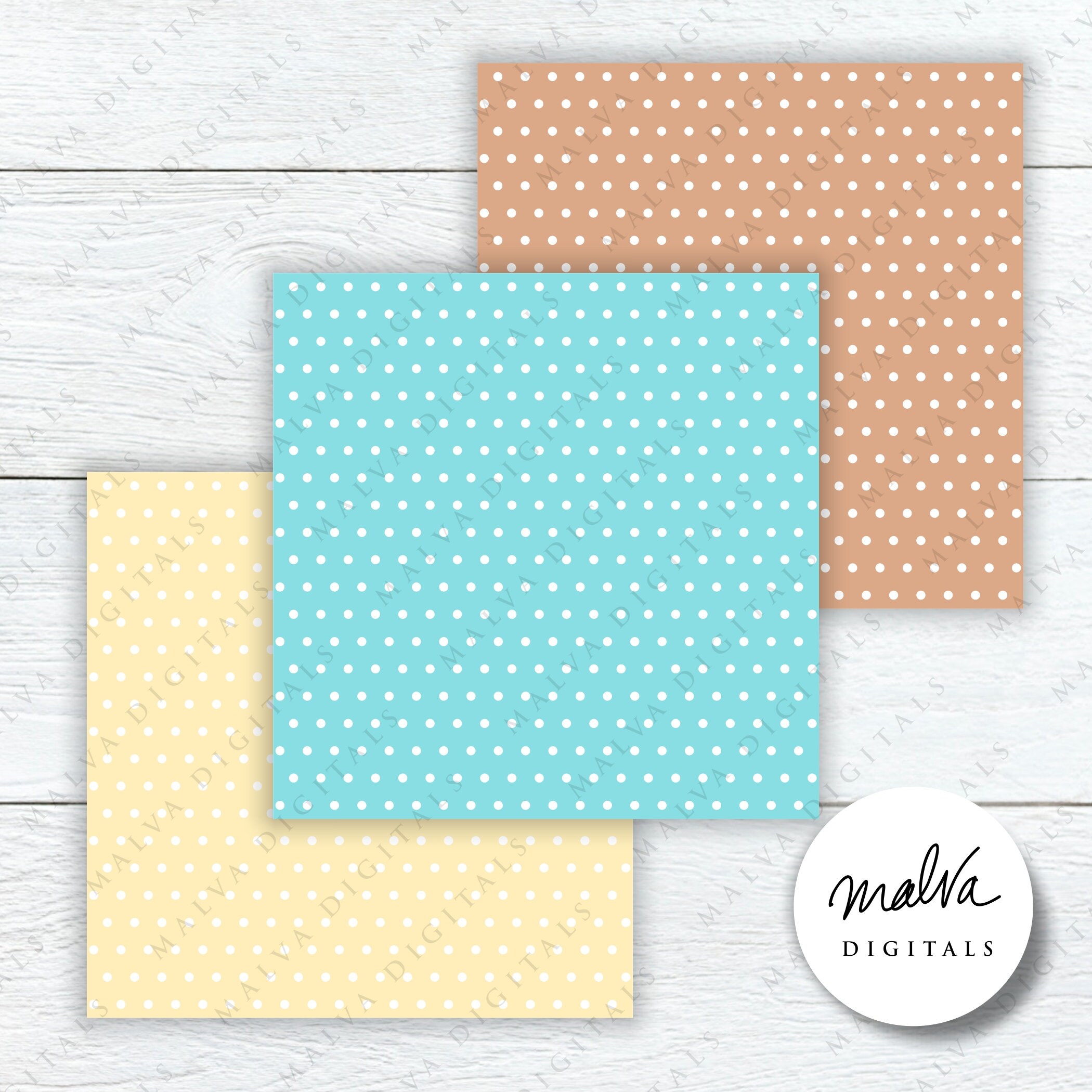 Pastel Digital Paper Pack, Sweet Pastels, Pink Teal Yellow Brown ...