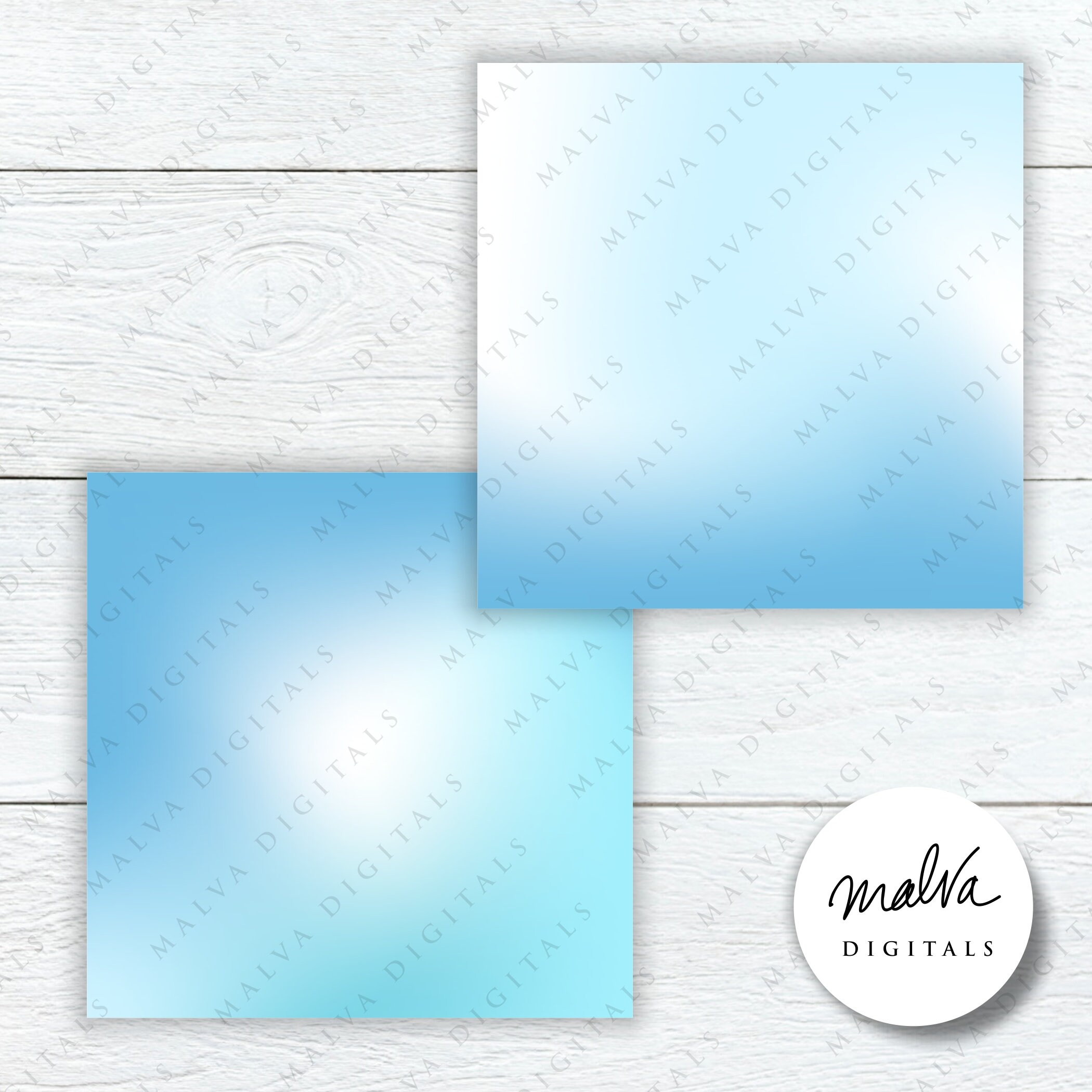 Light Blue Gradient Digital Paper Pack Digital Background - Etsy