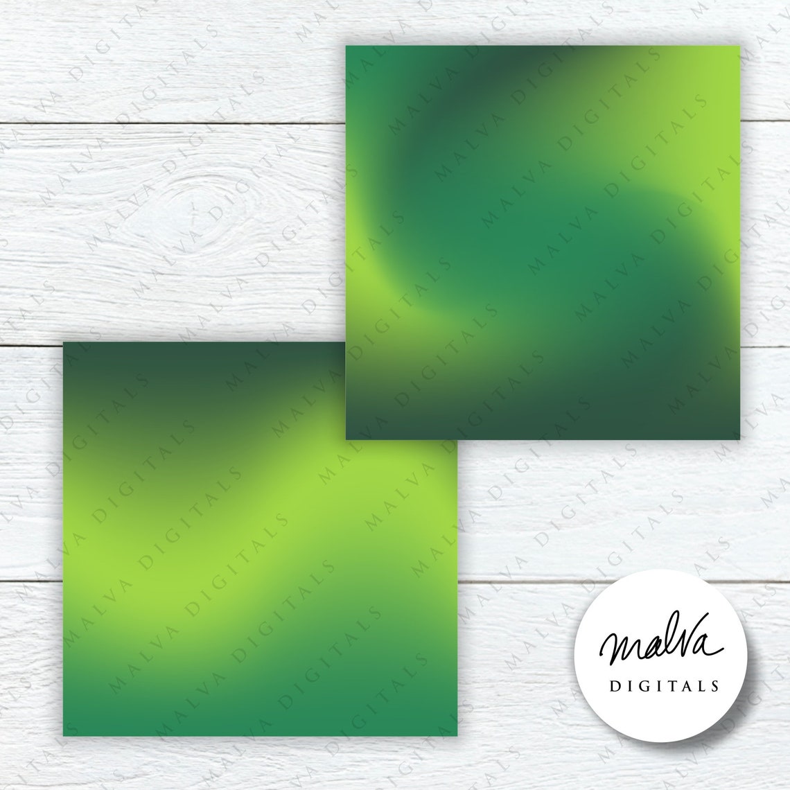 Green Gradient Digital Paper Pack, Digital Background, Scrapbook Paper ...