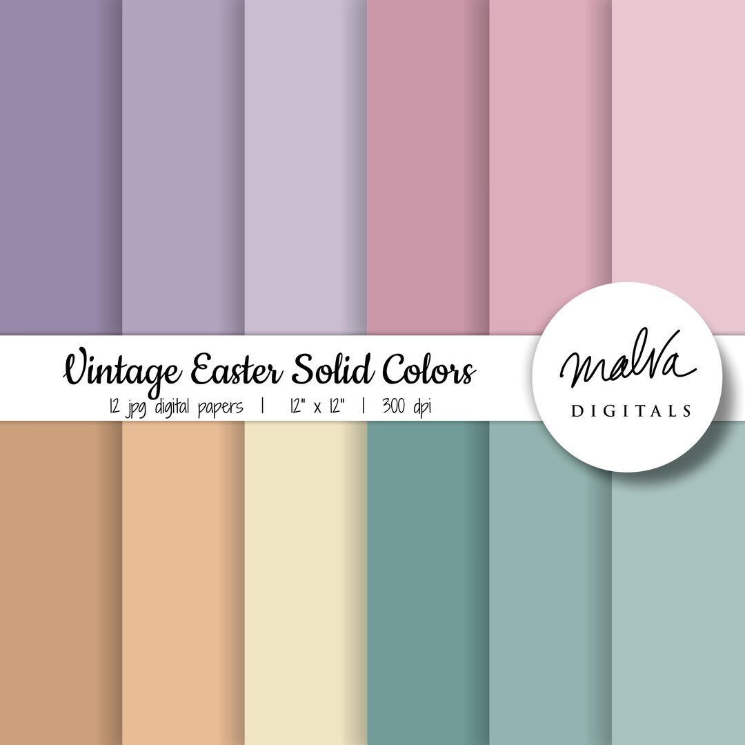 Vintage Easter Solid Colors Digital Paper Pack, Neutral Spring Colors ...