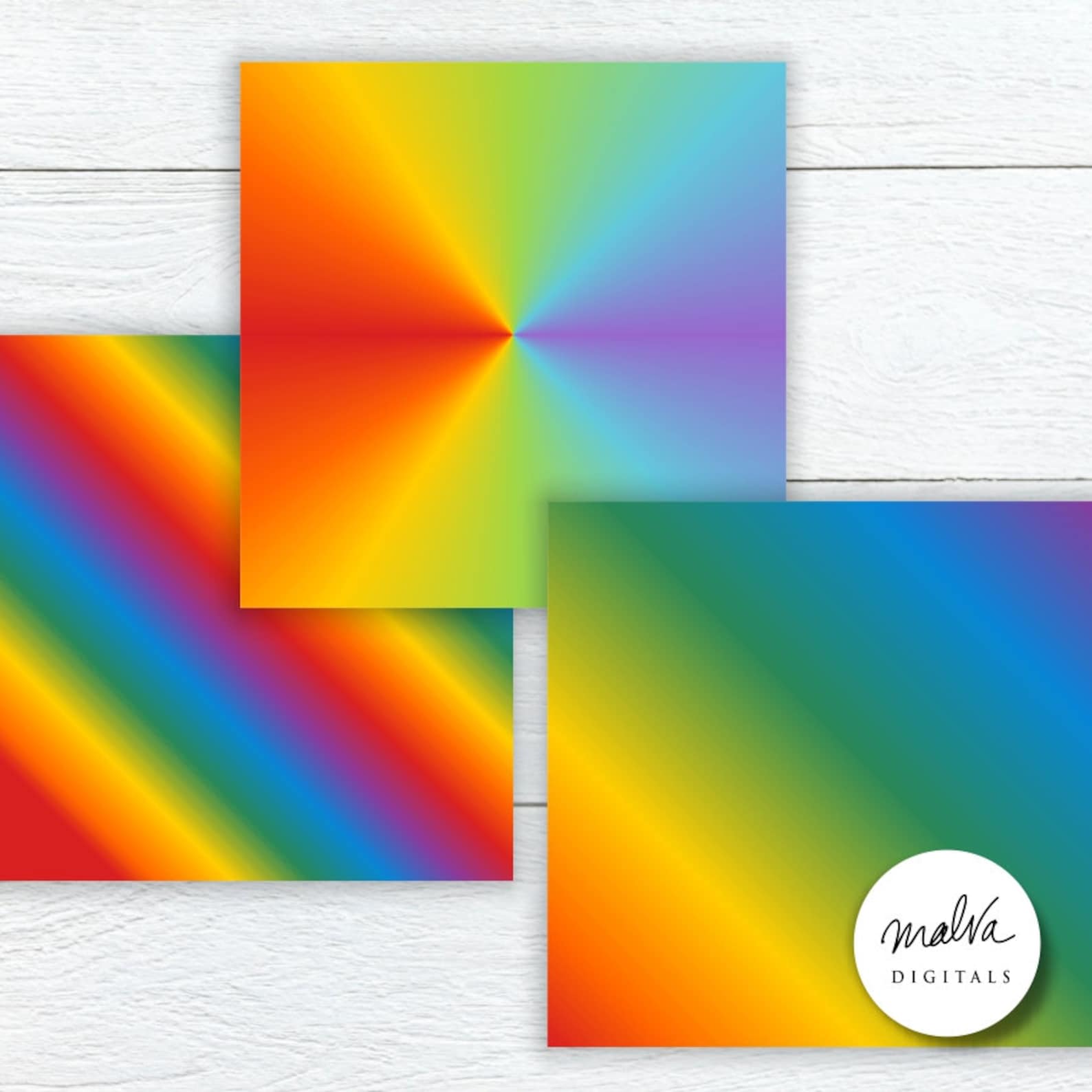 Rainbow Ombre Digital Paper Pack Rainbow Gradient Digital - Etsy