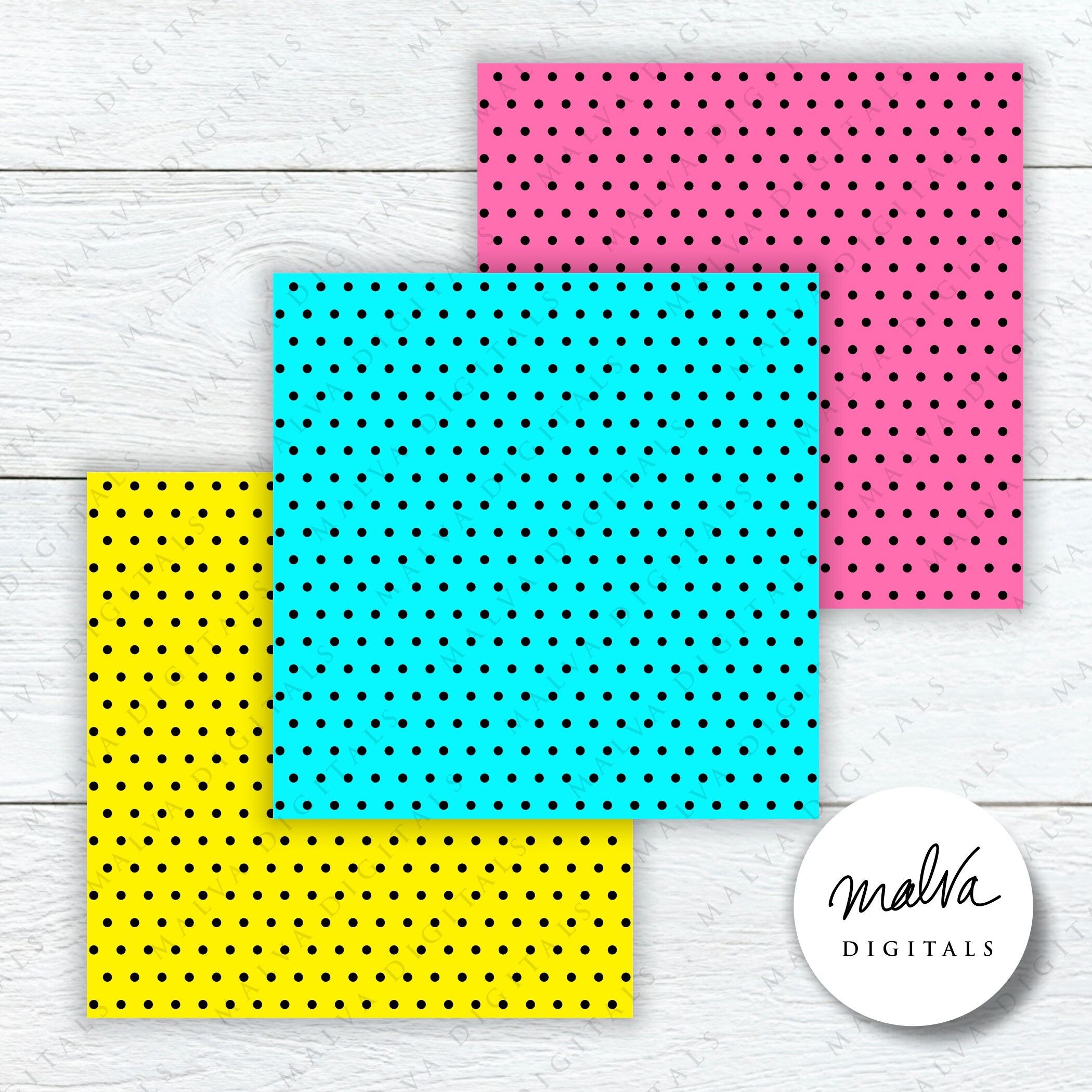 Neon Colors Digital Paper Pack, Bright Colors With Black Background ...