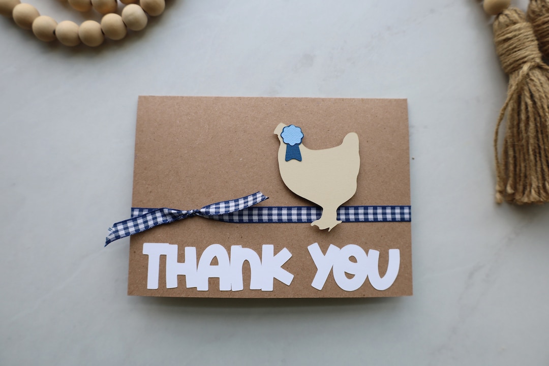 Handmade Chicken Thank You Card 4-H Thank You Card FFA Thank - Etsy
