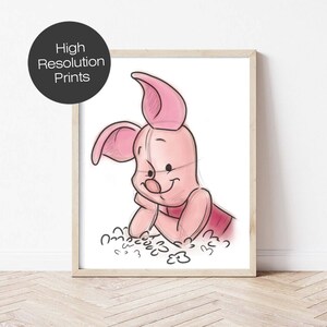 Winnie the Pooh Art Print Set of 4 in Color, Wall Print, Sketched Boho ...