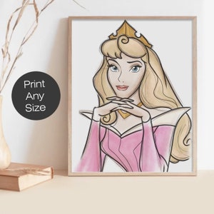 Pick 3 Princess Sketches, Princess Art, Choose Your Set, Girls Nursery ...