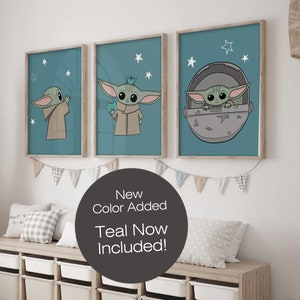 Star Wars Baby Yoda Art, Nursery Art, Neutral Boys Art, Mandalorian ...