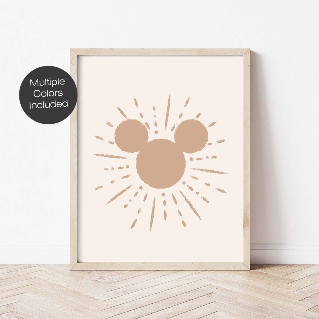 Mickey Mouse Art, Sun Abstract Art, Magic Kingdom, Boho Print Wall Art ...