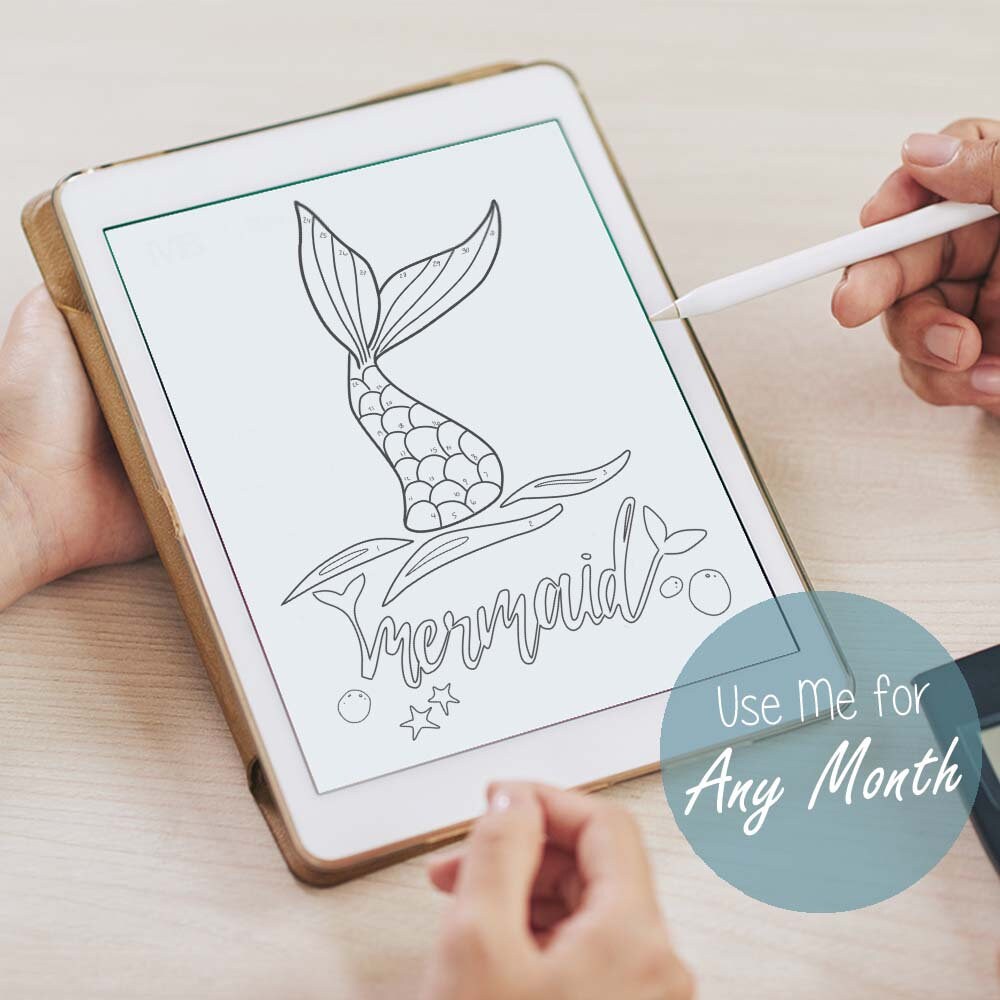 The Little Mermaid Coloring Page Ocean Ariel Bullet Journal Monthly ...