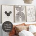Mickey Mouse Art, Minimalist Wall Art, Sage Green, Black and Beige ...