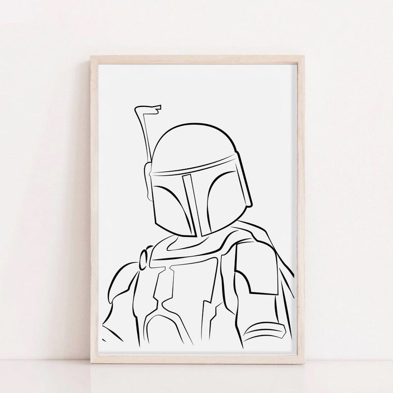 Star Wars Space Line Art Print Set of 10 Wall Print - Etsy