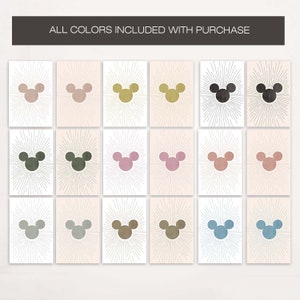 Mickey Mouse Art, Minimalist Wall Art, Sage Green, Black and Beige ...