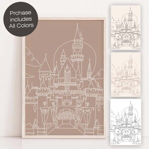 Disneyland Castle Wall Art Abstract Boho Art Print Cinderella - Etsy