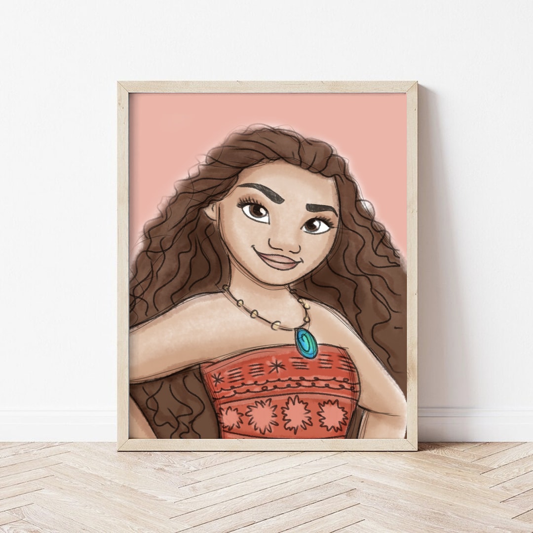 Moana Classic Princess Art Print Colorful Wall Print - Etsy