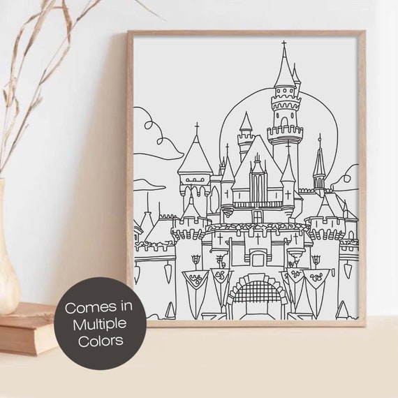 Disneyland Castle Wall Art Abstract Boho Art Print Cinderella - Etsy