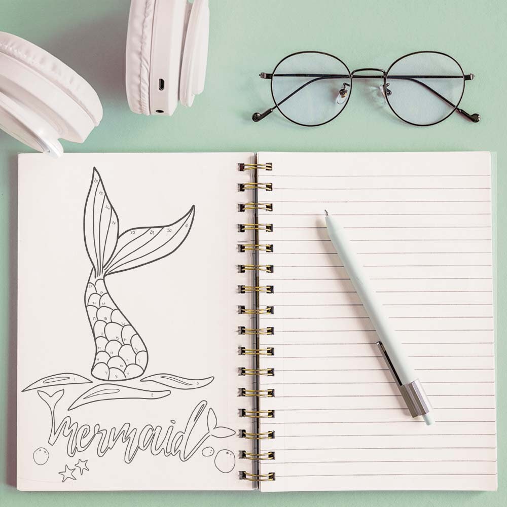 The Little Mermaid Coloring Page Ocean Ariel Bullet Journal Monthly ...