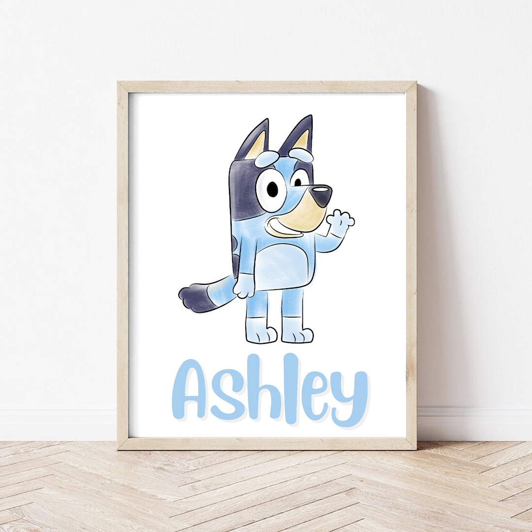 Custom Bluey Name Art Bluey Wall Art Print Bluey Printable - Etsy