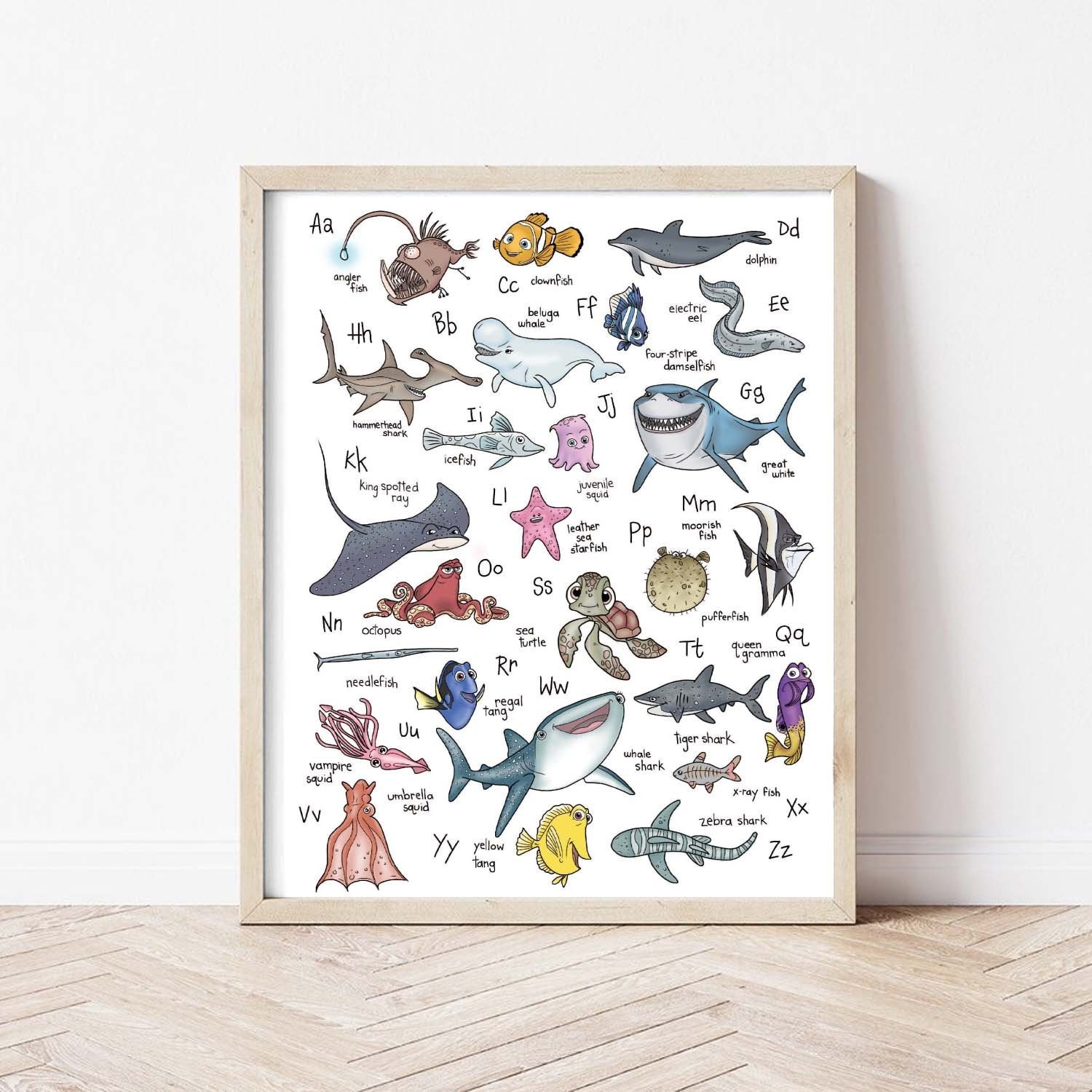 Finding Nemo Alphabet Poster Printable Wall Art ABC Poster - Etsy Hong Kong