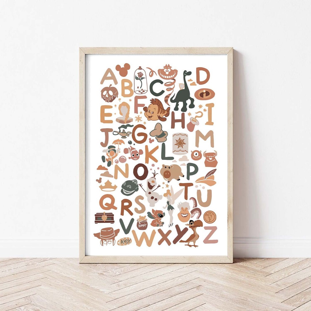 Magic Kingdom Alphabet Poster Printable Wall Art ABC Poster Mickey ...