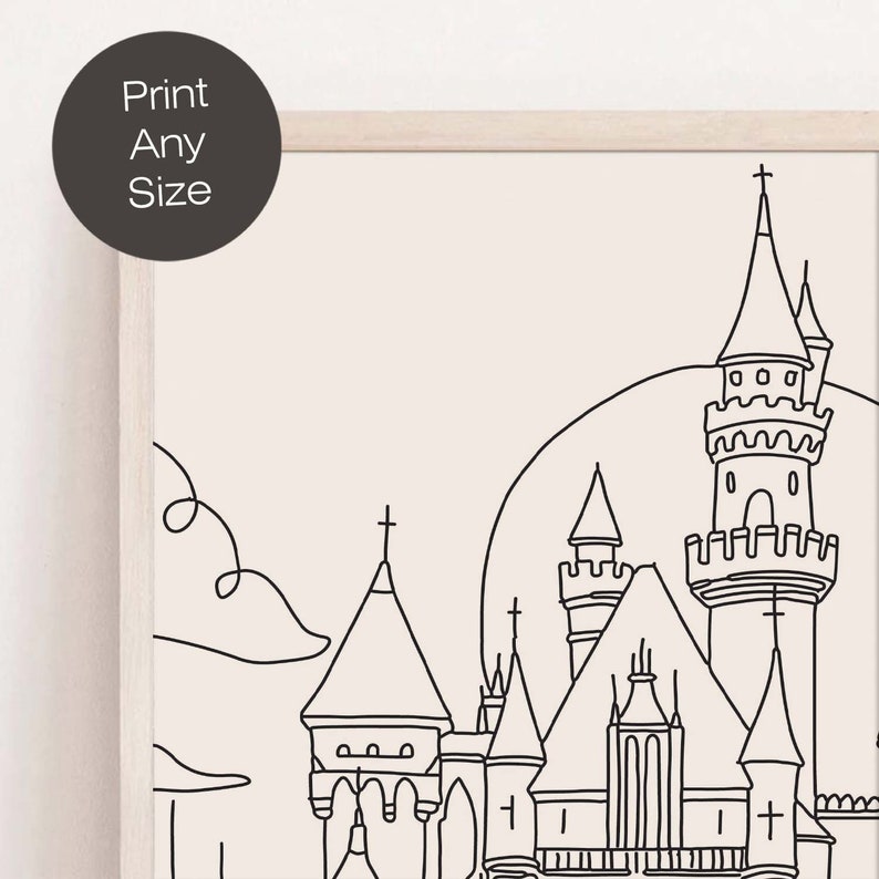 Disneyland Castle Wall Art Abstract Boho Art Print Cinderella - Etsy