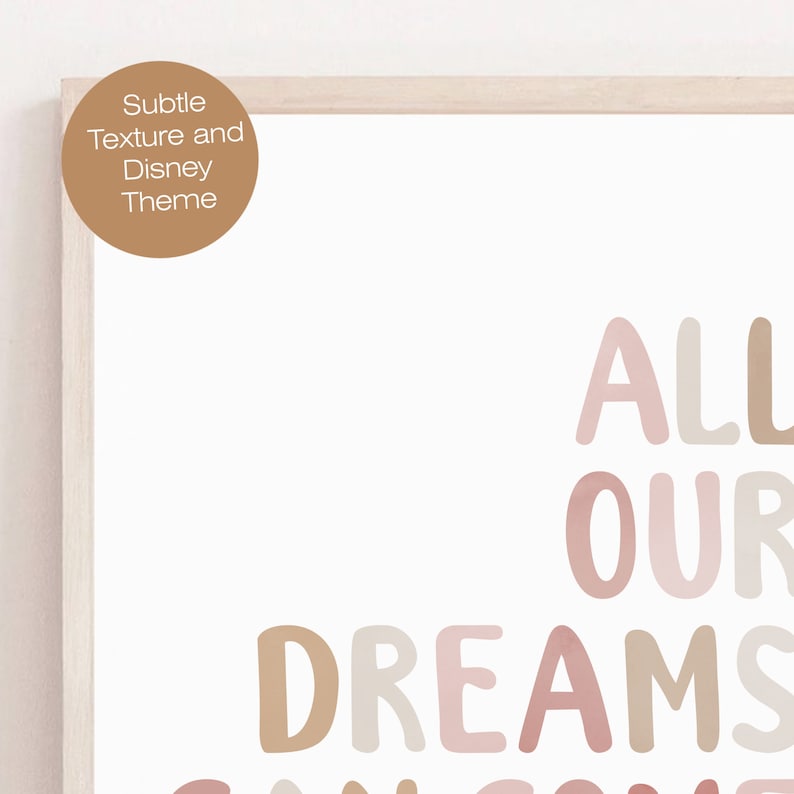 Mickey Neutral Rainbow Wall Art Set of 3 Prints Dreams Come - Etsy