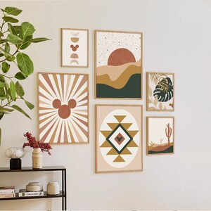 Hidden Mickey Art Prints, Gallery Wall Set of 3, Neutral Abstract Art ...