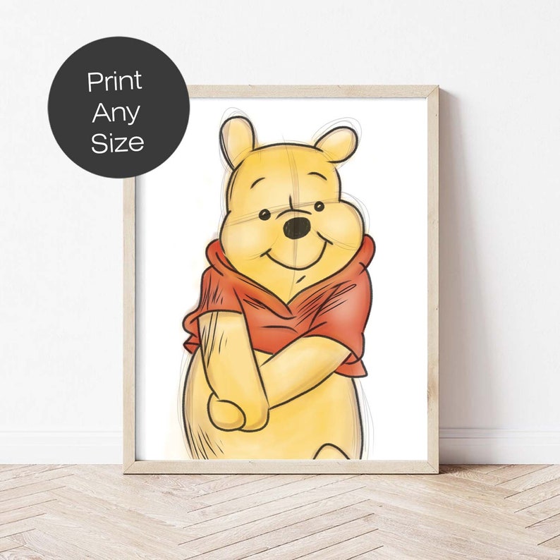 Winnie the Pooh Art Print Set of 4 in Color Wall Print - Etsy