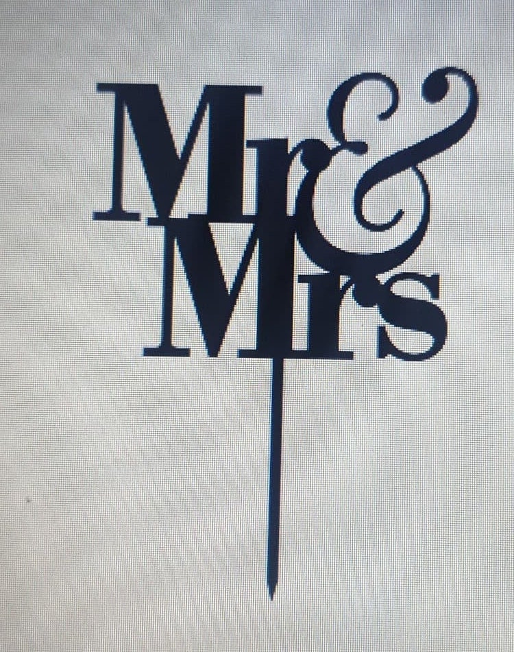 Mr And Mrs Cake Topper Vector Etsy