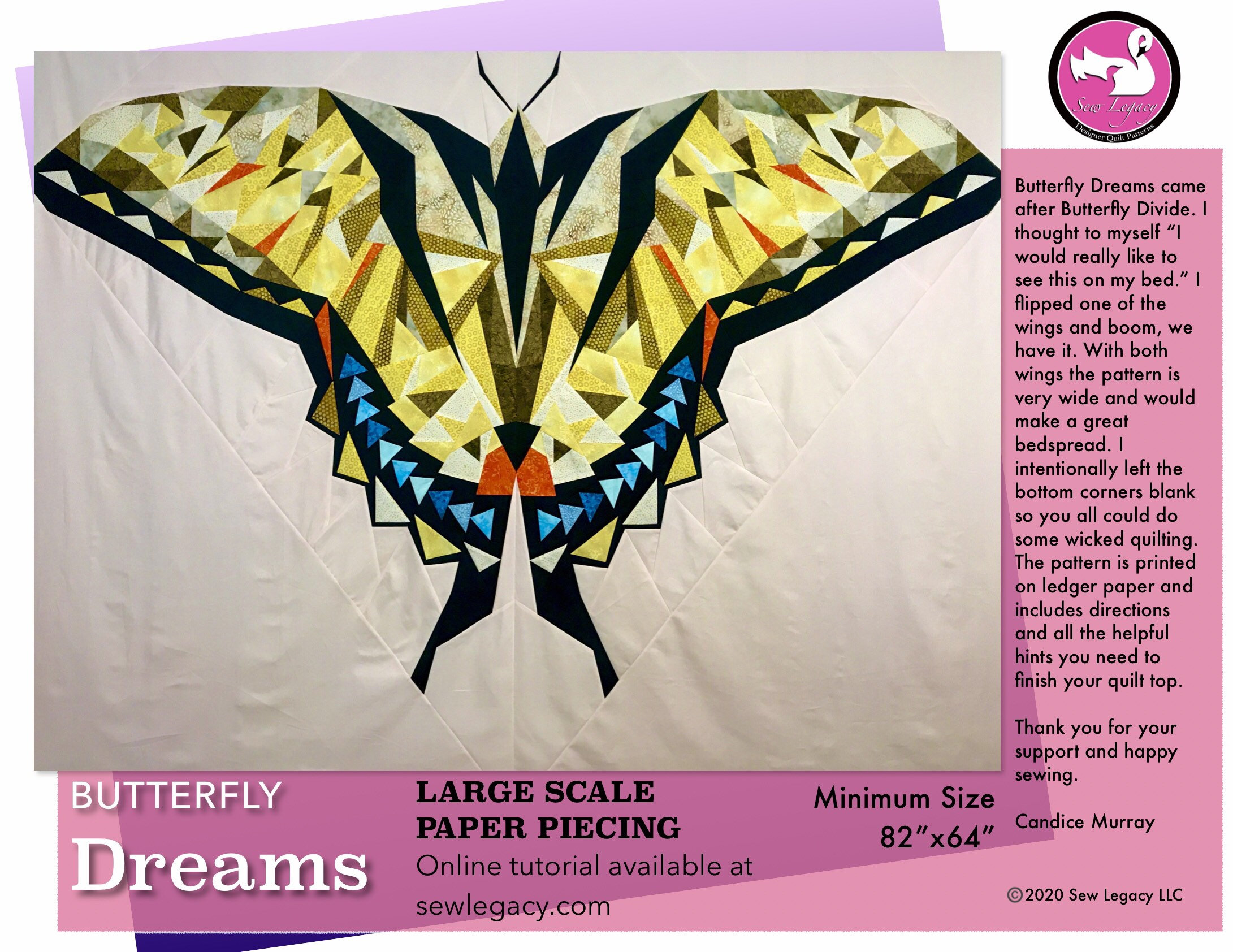 Butterfly Dreams Queen/king Sized Quilt Pattern Digital Download - Etsy