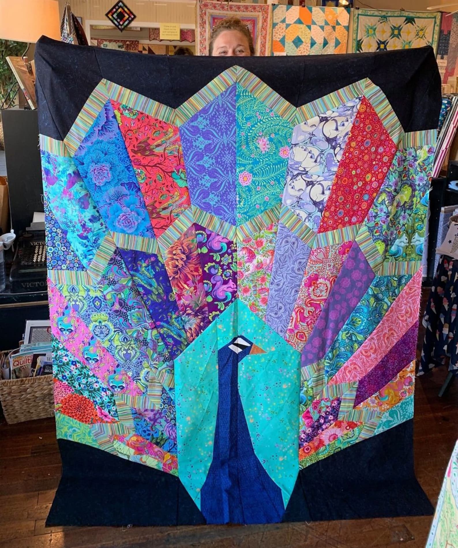 Peacock Quilt Pattern Fancy Feathers Etsy