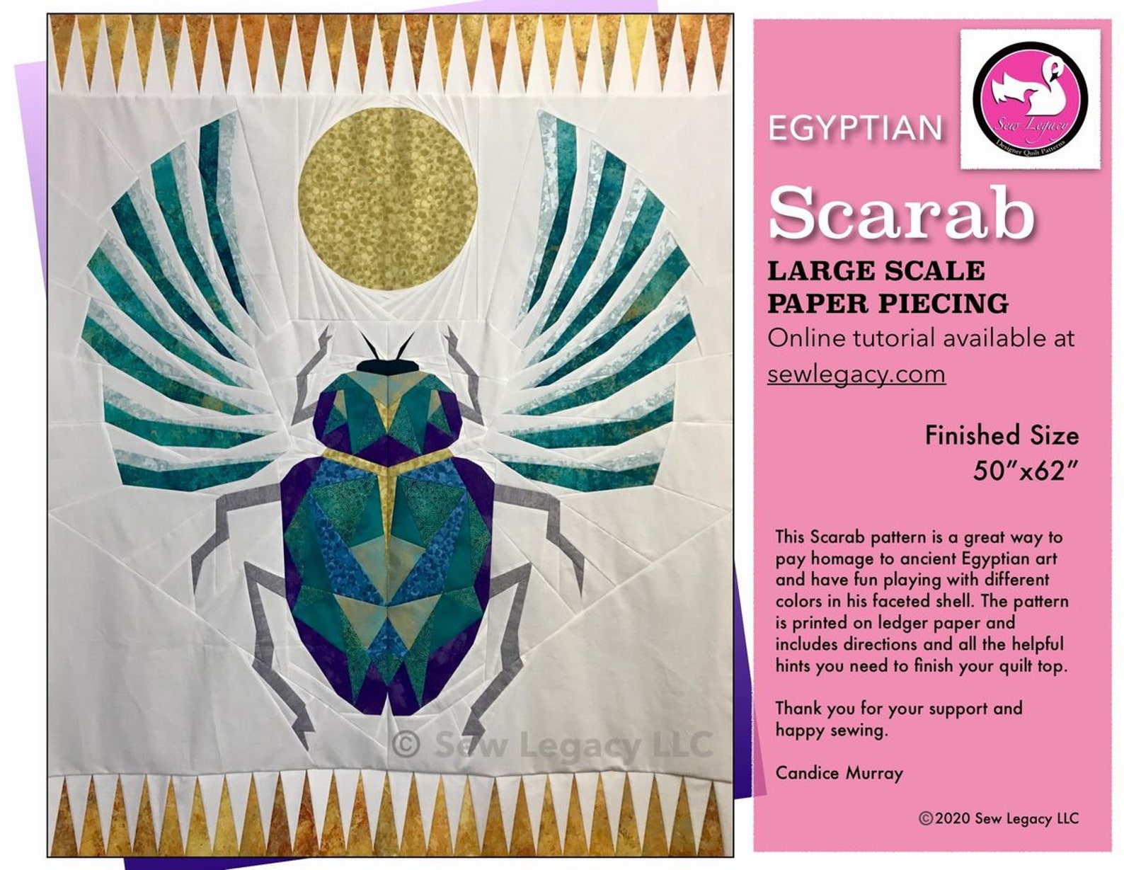 Scarab Egyptian Quilt Pattern Digital Download | Etsy