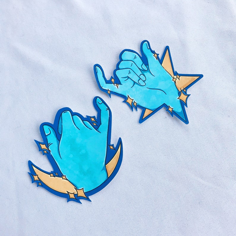 Pinky Promise Moon and Star Sticker Set 3 Sticker Set Best Friend Set ...