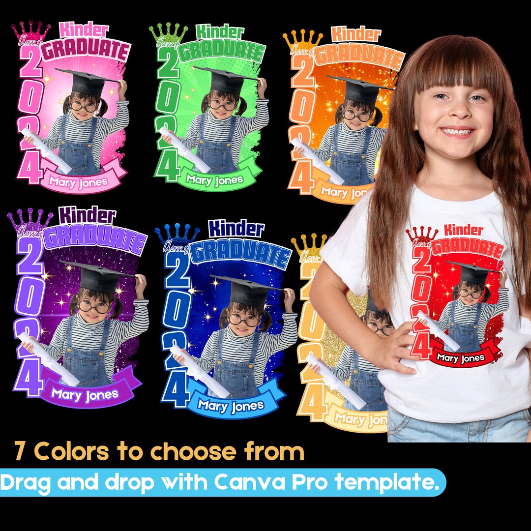 Class of 2024/ Grad Template/ Canva Pro Template/kinder Grad 2024 ...