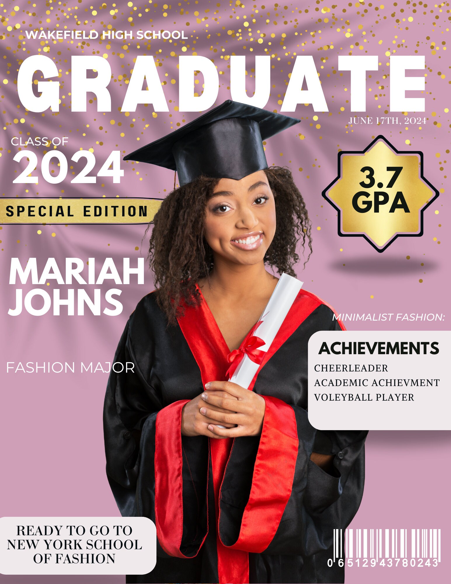 Graduation Magazine Cover, Magazine for Prom,homecoming, Free Editing ...